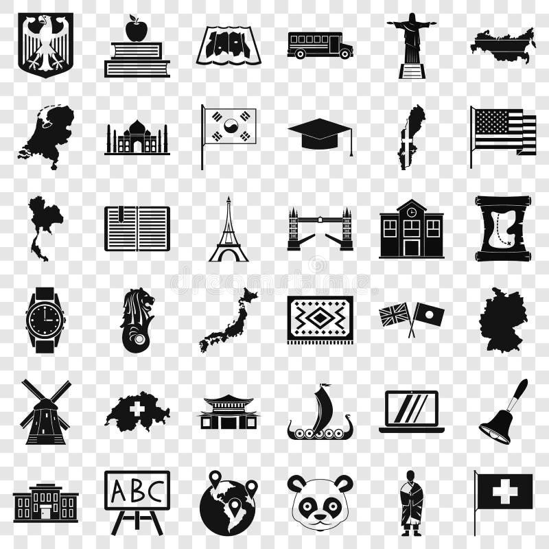 Topography Icons Set, Simple Style Stock Vector - Illustration of ...