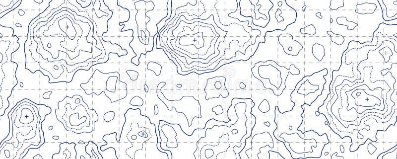 Topography Map Seamless Pattern with Grid and Mountain Peaks Stock ...