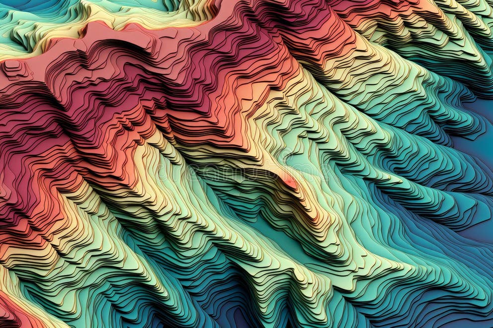 Topological Topographic Height Map. Generate Ai Stock Illustration ...