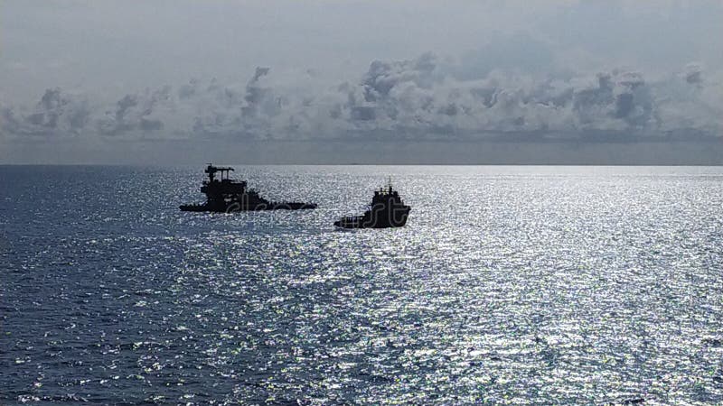 Topside Platform Transportation To Installation Location Stock Photo ...