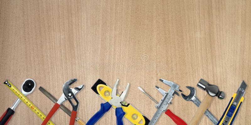 Work Tools Set stock image. Image of horizontal, screwdriver - 252420113