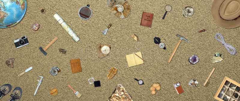 Set Geology Tools stock photo. Image of archaeology - 268186234