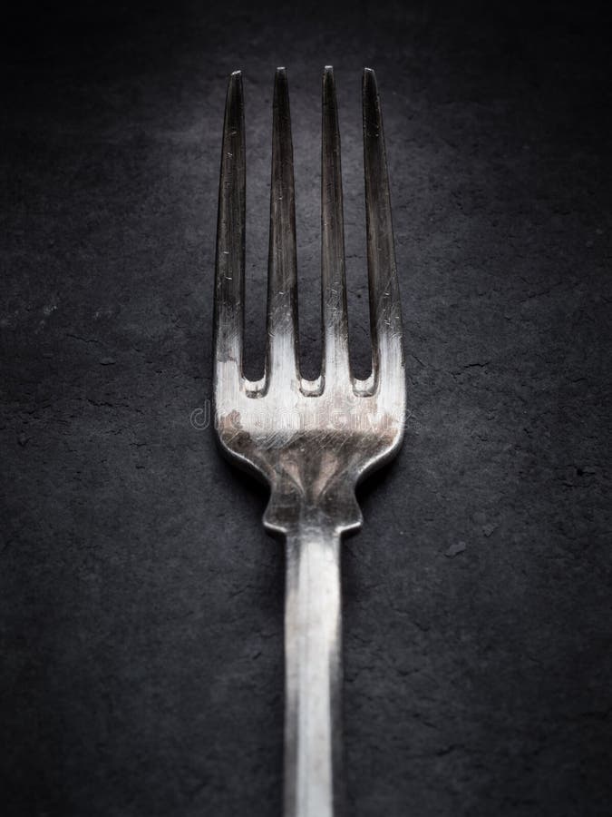 Topview of silver fork stock photo. Image of restaurant - 108873282