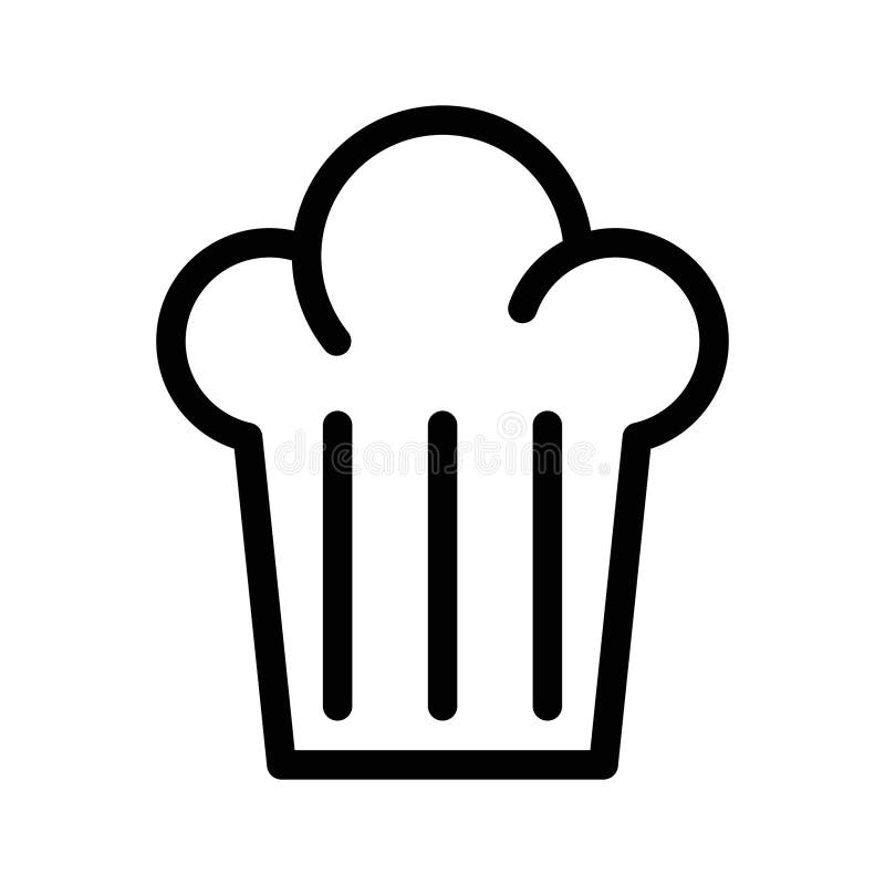 Toque Icon Linear Logo Mark in Black and White Stock Illustration ...