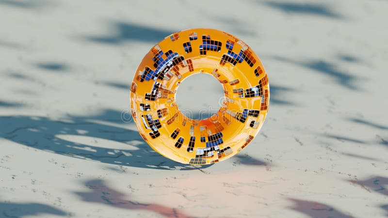 TOR Object from Several Materials, Soft Focus, Illustration Abstract 3d ...