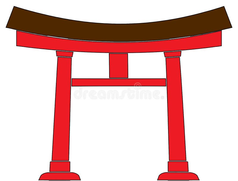 Traditionelles Tor Japans Torii Stock Abbildung - Illustration von ...