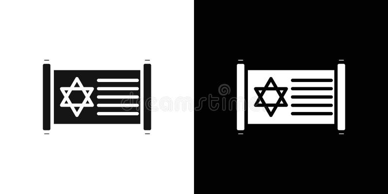 Torah Icon Flat Vector Set Outline Stock Vector - Illustration of ...