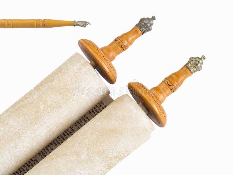Torah in the Roll of Execution on Paper with a Wooden Pointer Stock ...