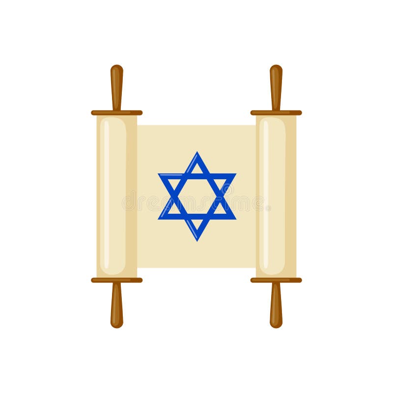 Torah Scroll Icon in Flat Style. Stock Vector - Illustration of icon ...