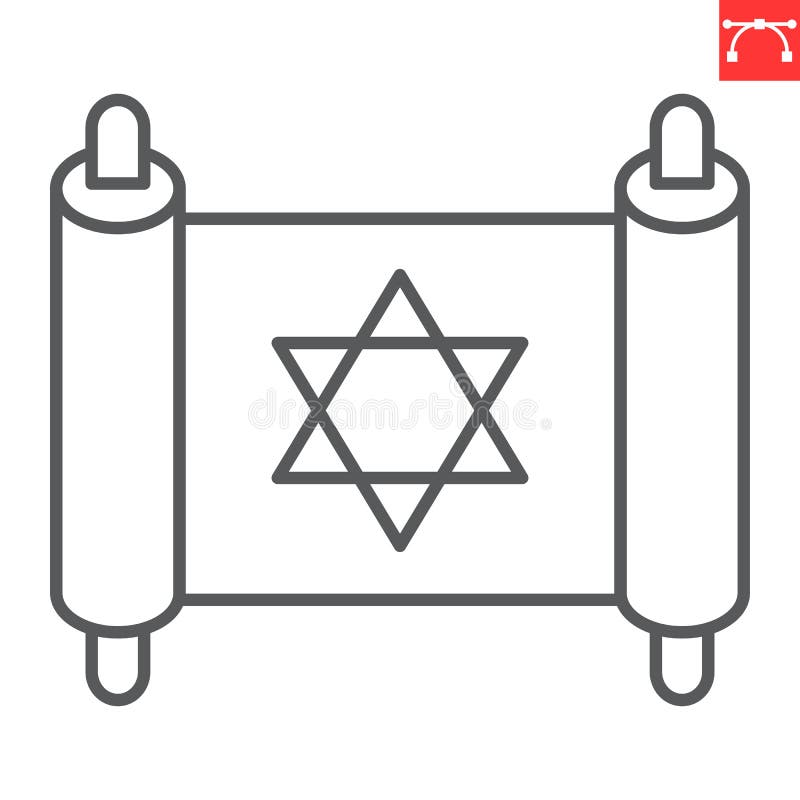 Torah scroll line icon stock vector. Illustration of sefer - 251706307