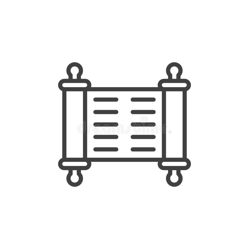 Torah scroll outline icon stock vector. Illustration of icon - 119567303