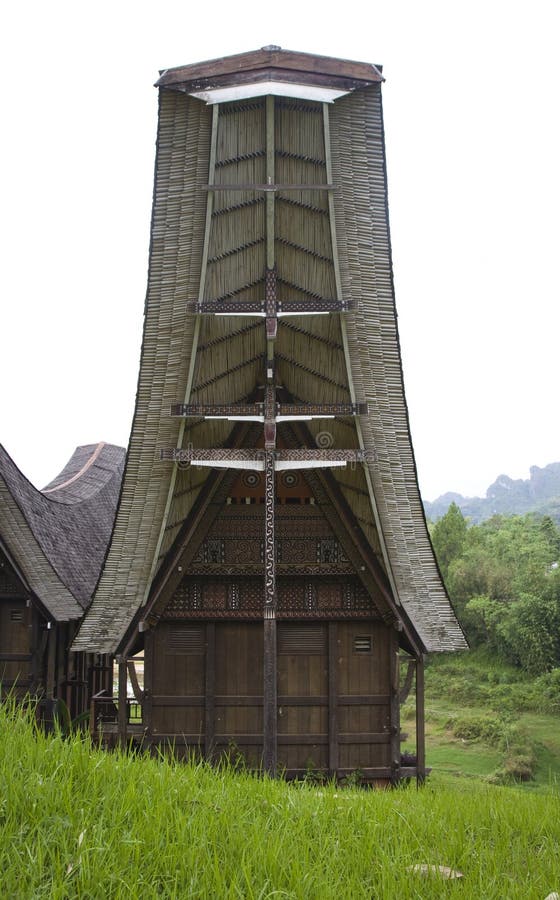 Toraja house stock image. Image of thatch, domestic, tongkonan - 16319541