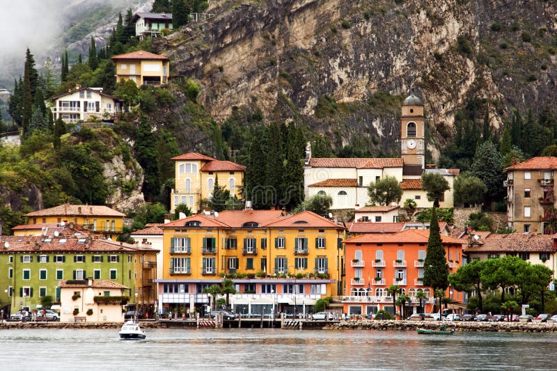 Torbole stock image. Image of italian, building, rock - 6837673