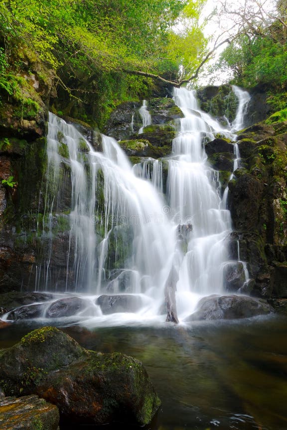 Torc Waterfall in Killarney National Park Stock Photo - Image of blue ...