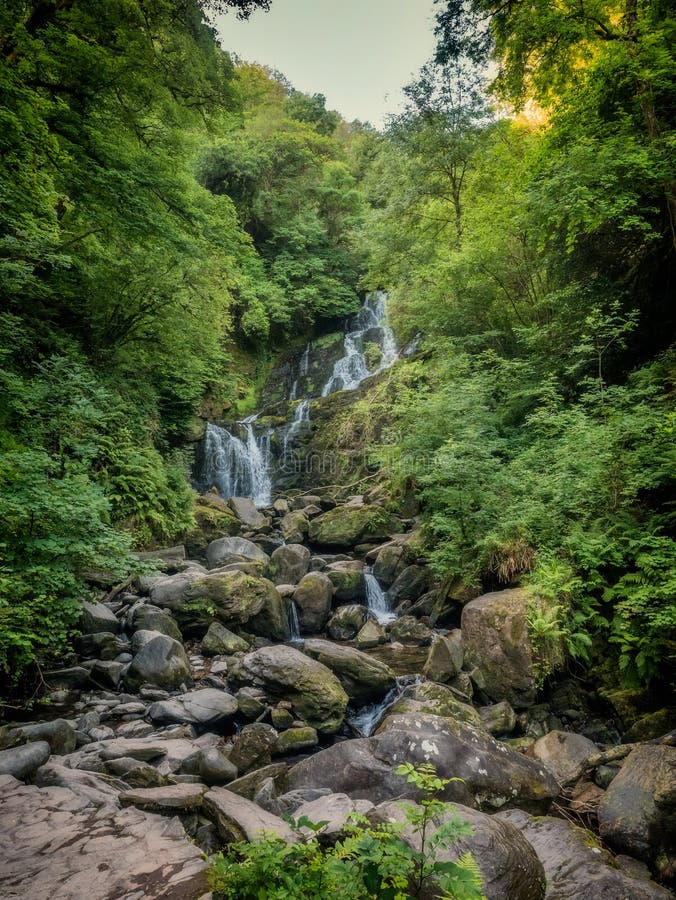 Torc Waterfall Near Killarney at Ring of Kerry Stock Photo - Image of ...