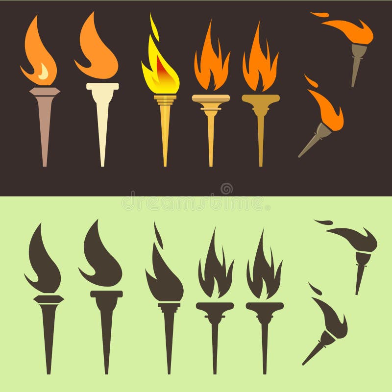 Torce ardenti. illustrazione di stock. Illustrazione di evento - 33523305