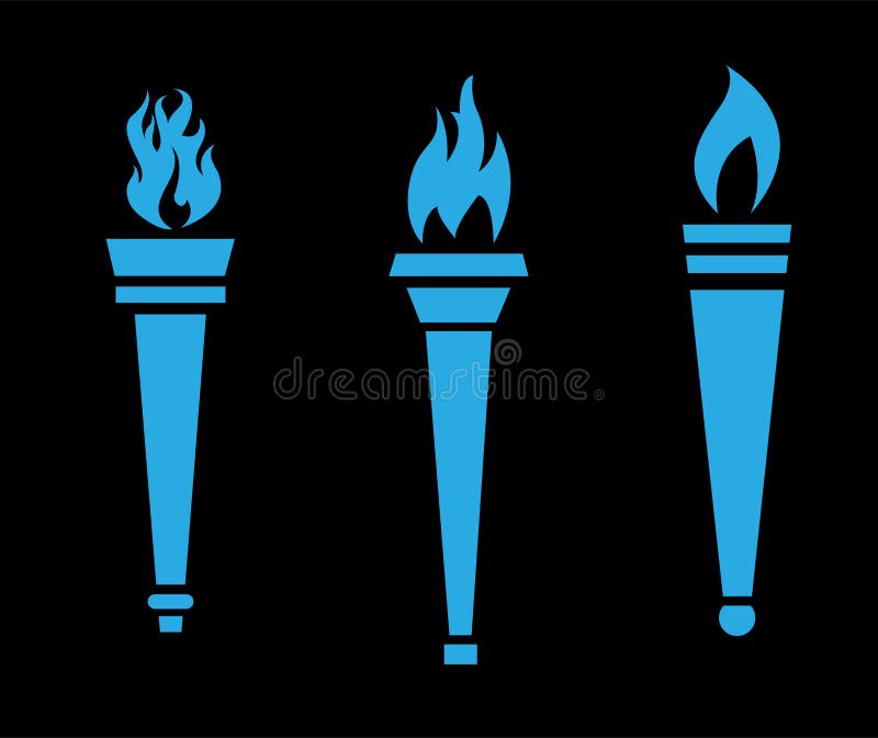 Abstract Torch Collection Blue Design Stock Vector - Illustration of ...