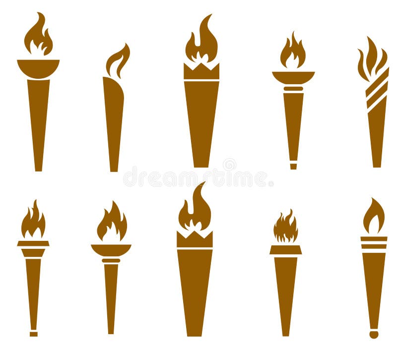Flame Torchlight Symbol stock vector. Illustration of torchlight ...