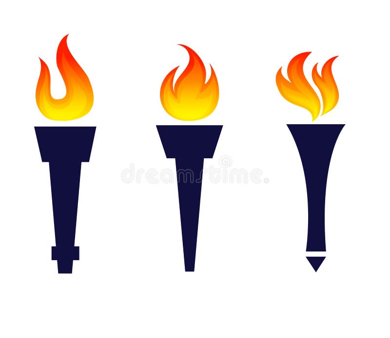 Abstract Torch Collection Blue Design Icons Stock Vector - Illustration ...