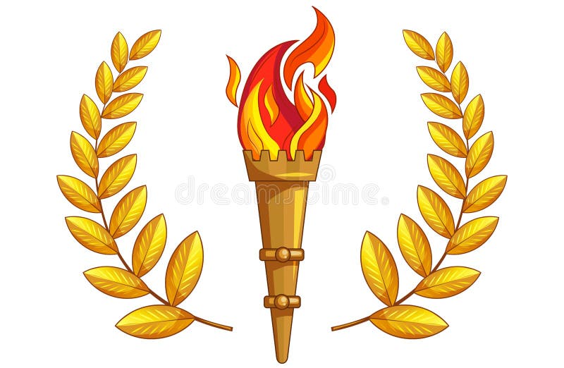 Torch Symbol With Laurel Wreath Stock Illustration - Illustration of ... Torch Symbol With Laurel Wreath Stock Illustration - Illustration of ...