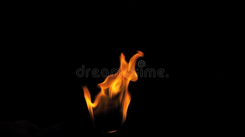 Torch Burning Fire Performer Blowing from Bottom Stock Footage - Video ...