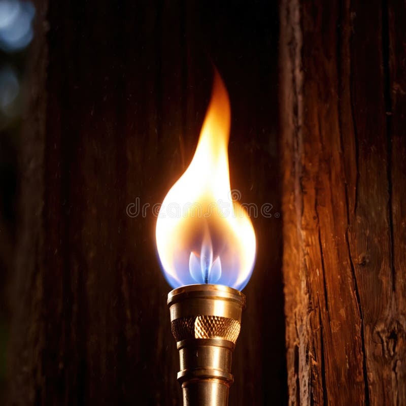Torch , Burning Flame Tool To Create Light Stock Illustration ...