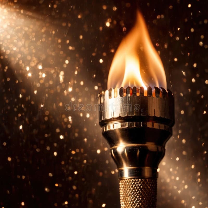 Torch , Burning Flame Tool To Create Light Stock Illustration ...