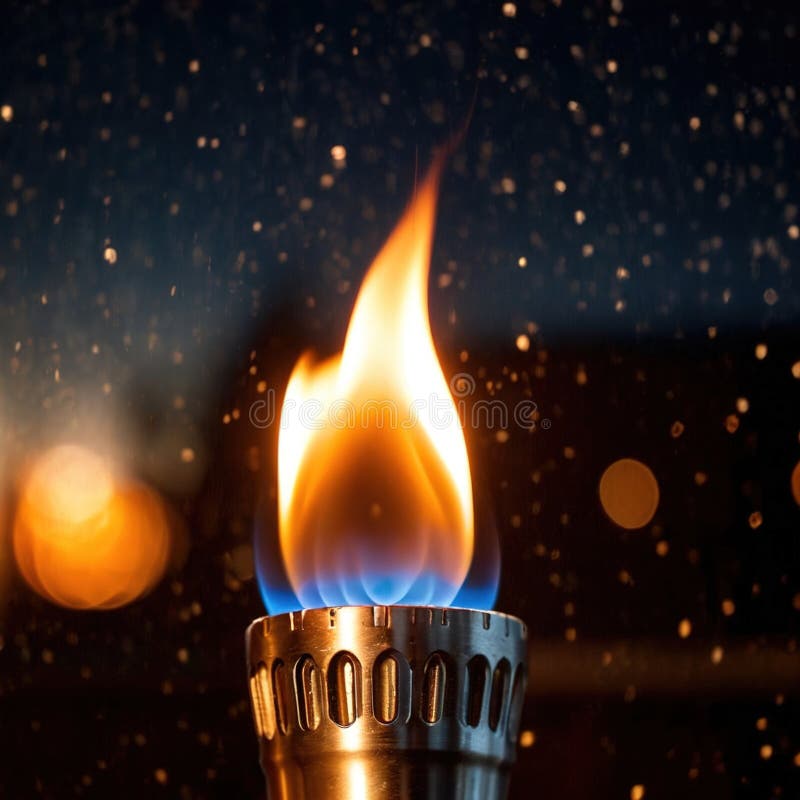 Torch , Burning Flame Tool To Create Light Stock Illustration ...