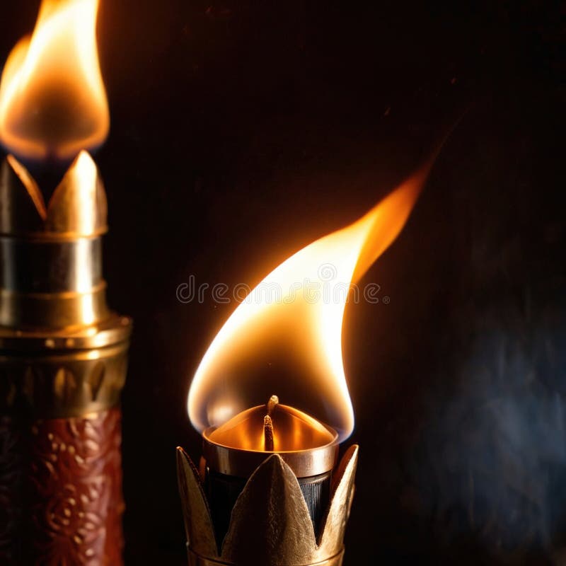 Torch , Burning Flame Tool To Create Light Stock Illustration ...