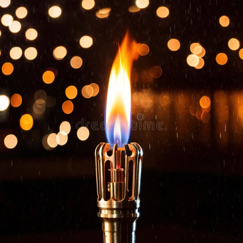 Torch , Burning Flame Tool To Create Light Stock Illustration ...