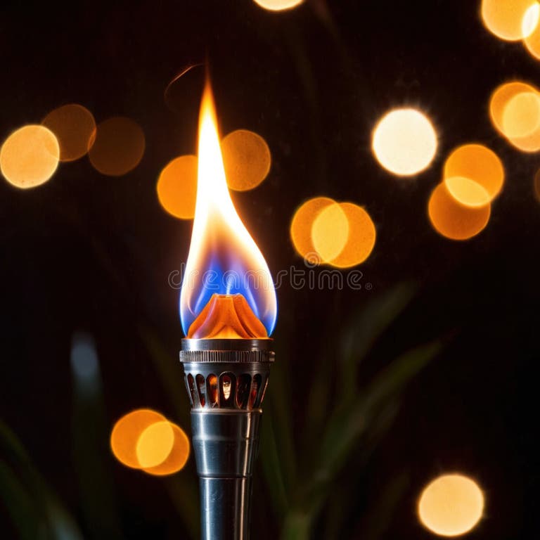 Torch , Burning Flame Tool To Create Light Stock Illustration ...