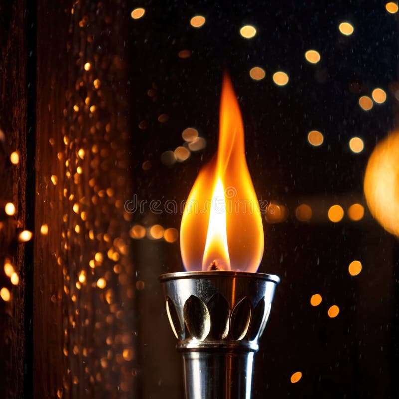 Torch , Burning Flame Tool To Create Light Stock Illustration ...