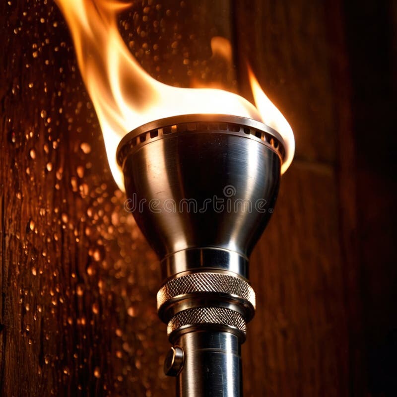 Torch , Burning Flame Tool To Create Light Stock Illustration ...