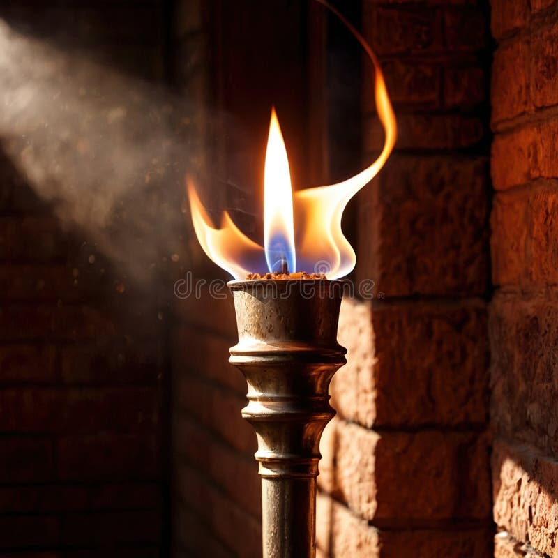 Torch , Burning Flame Tool To Create Light Stock Illustration ...
