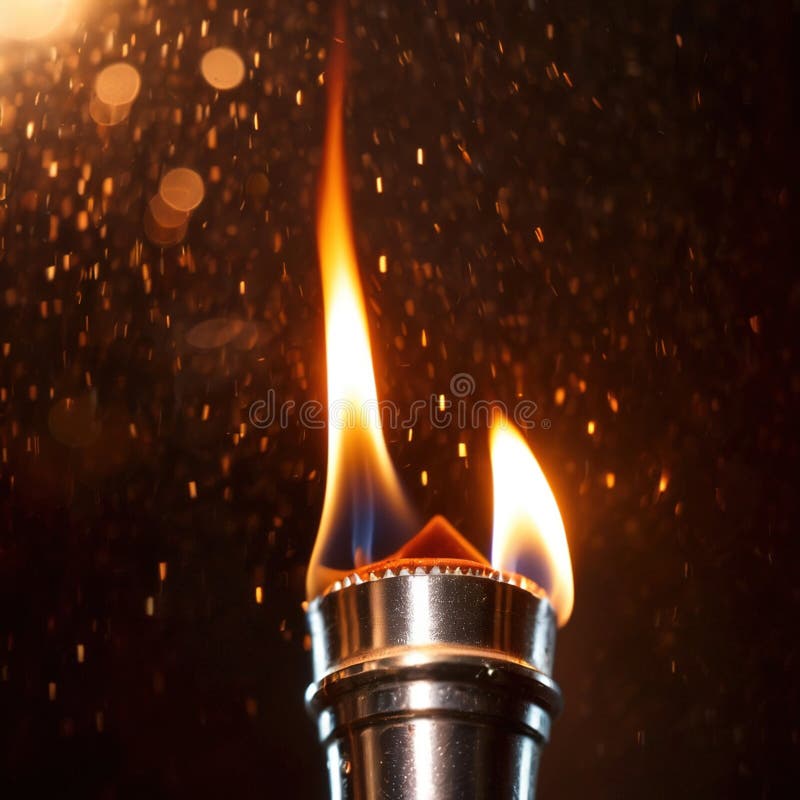 Torch , Burning Flame Tool To Create Light Stock Illustration ...