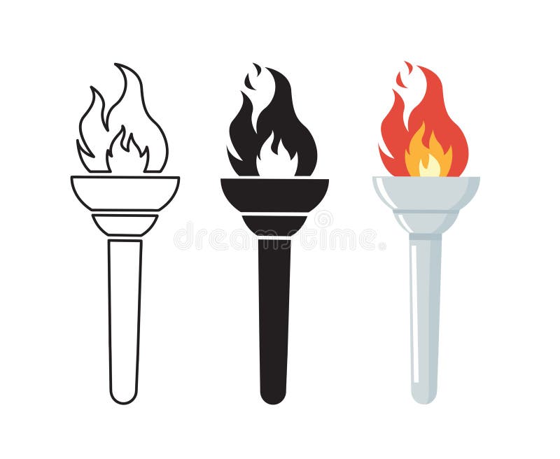 Torch with Burning Flame Vector Illustration Stock Vector ...