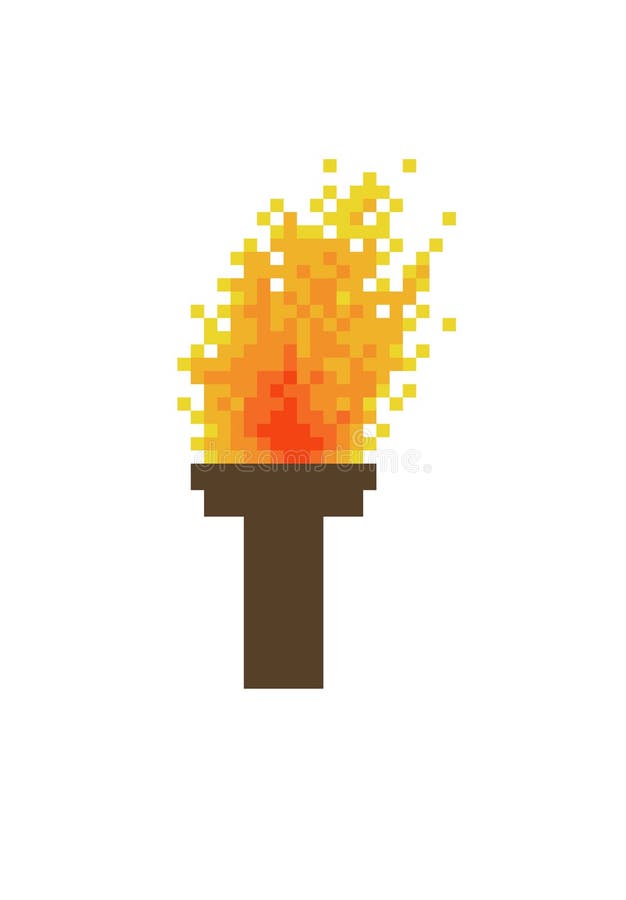 Cartoon Illustration Torch for Games. Vector Drawing Object for App ...