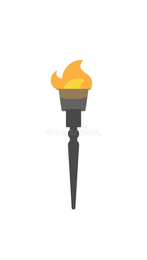 Cartoon Illustration Torch for Games. Vector Drawing Object for App ...