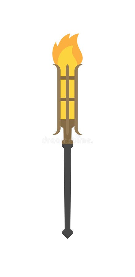Cartoon Illustration Torch for Games. Vector Drawing Object for App ...