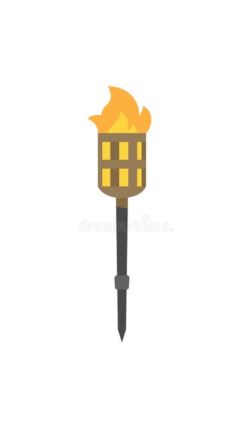 Cartoon Illustration Torch for Games. Vector Drawing Object for App ...