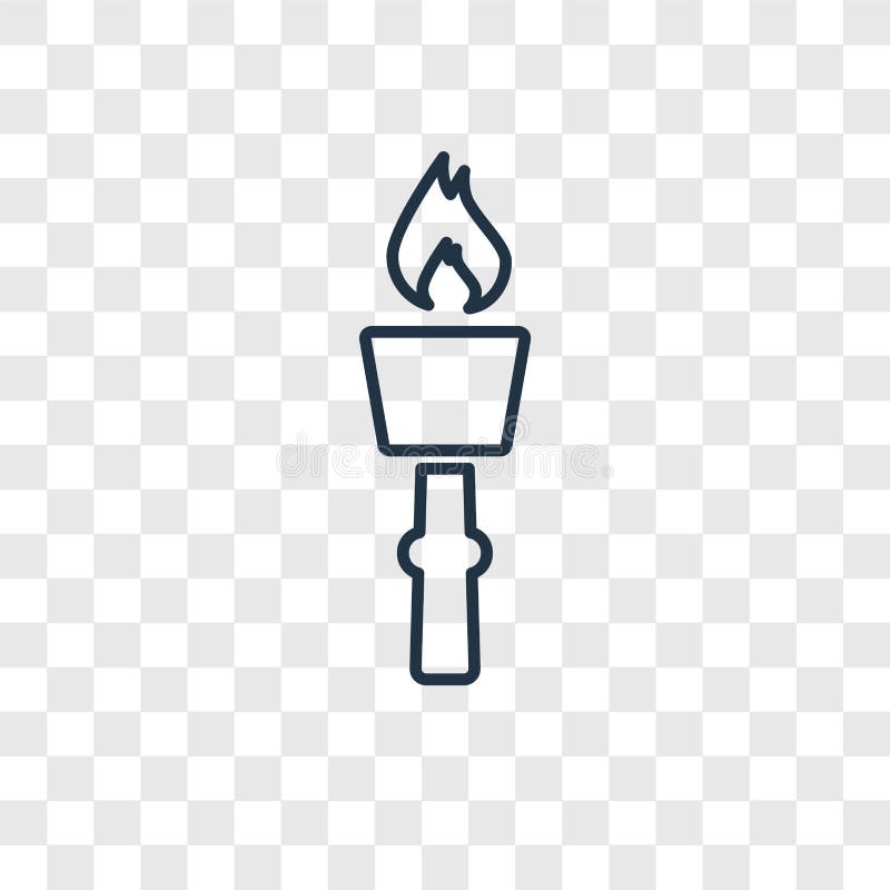 Torch Concept Vector Linear Icon Isolated on Transparent Background ...