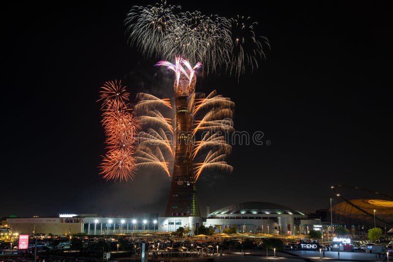 Torch Doha Khalifa Stadium editorial photography. Image of cityscape ...