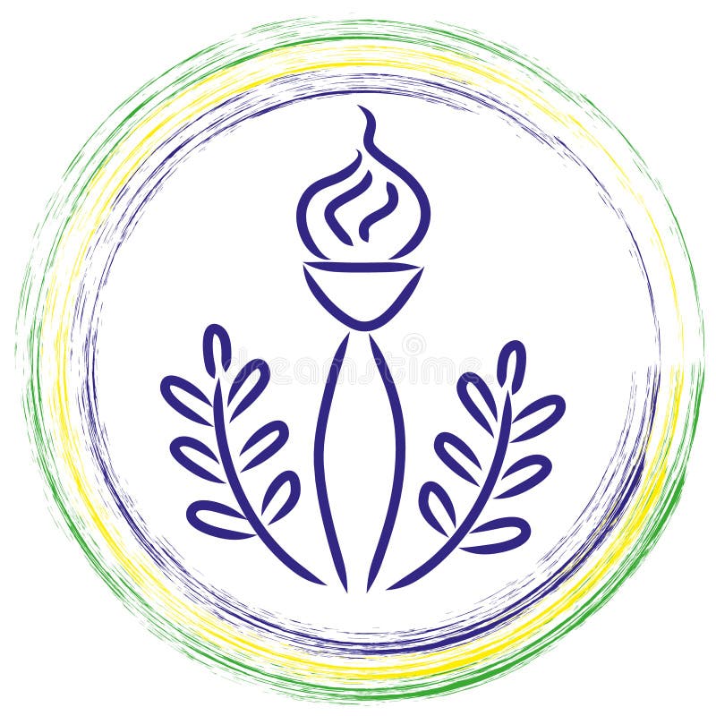 Torch Doodle Symbol in Color Circle Stock Vector - Illustration of ...