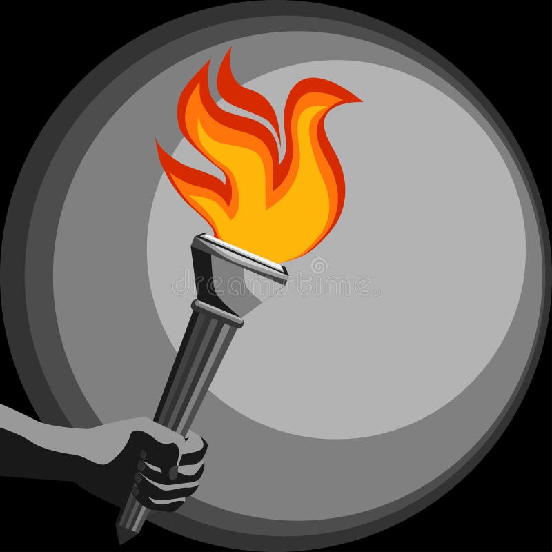 Torch stock vector. Illustration of abstract, hand, engraving - 91621140