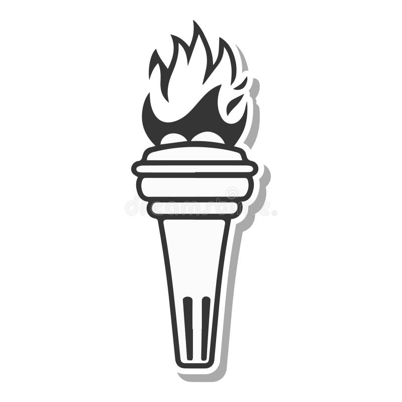 Torch Fire Flame with Pillar Column Logo Design Stock Vector ...