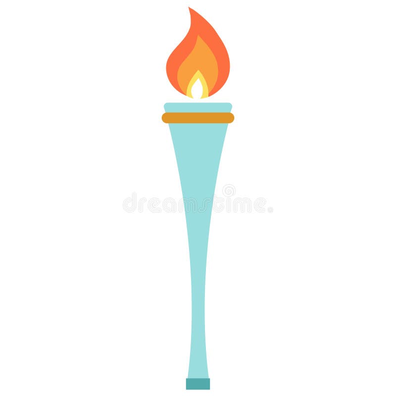 Torch with fire flat icon stock vector. Illustration of 2024 - 327135362