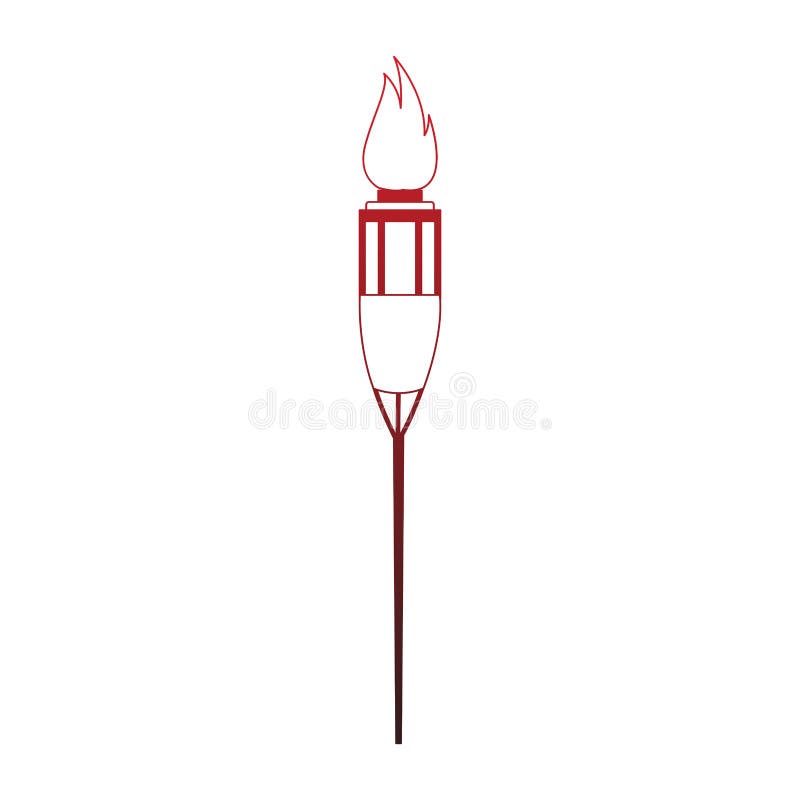Torch on Fire Isolated Red Lines Stock Vector - Illustration of design ...