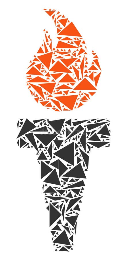 Torch Fire Collage of Triangles Stock Vector - Illustration of mosaic ...