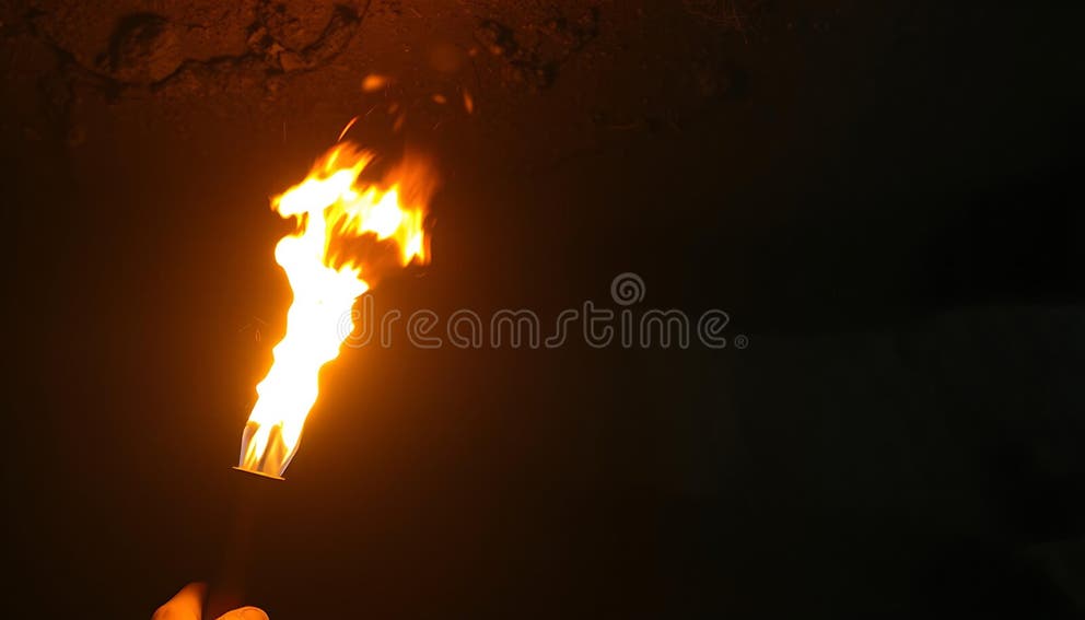 Torch Flame Burning Bright, Showcasing Fire Element and Light Source ...
