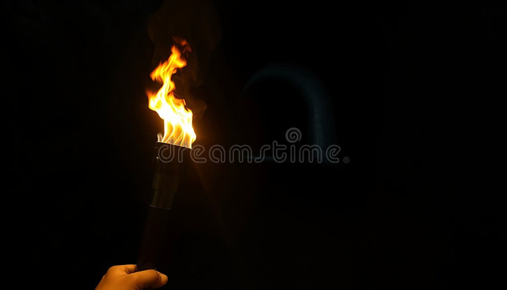 Torch Flame Burning Light Source and Historical Lighting Generative AI ...